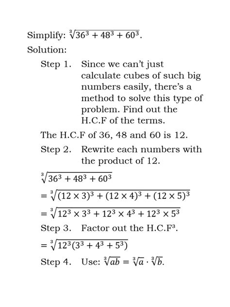 Simplification Of Cube Roots Pdf