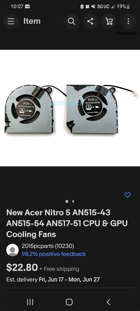 My Nitro 5 An515-54 fan is not working properly. — Acer Community