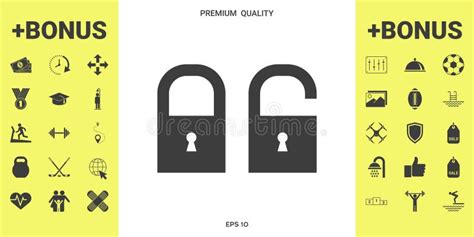 Lock Unlock Set Icon Stock Vector Illustration Of Closed