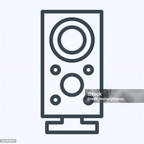 Icône Subwoofer Convient Pour Le Symbole Des Composants Informatiques Style De Ligne Conception