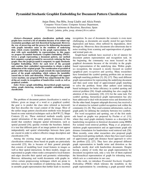 Pdf Pyramidal Stochastic Graphlet Embedding For Document Pattern