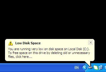 How To Turn Off Low Disk Space Warning In Windows XP Tutorial UNLOCK TRICKS