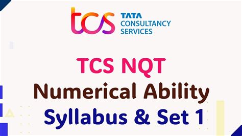 Tcs Nqt Numerical Ability Syllabus Set 1 Youtube
