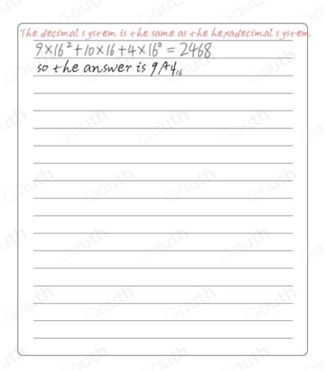 Solved Convert This Decimal Number 2468 To Hexadecimall Number 8b416