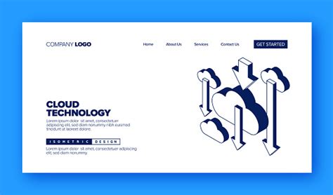 클라우드 기술 아이소메트릭 웹 배너 개념 및 3차원 디자인 데이터 센터에 대한 스톡 벡터 아트 및 기타 이미지 데이터 센터 클라우드 컴퓨팅 3차원 형태 Istock