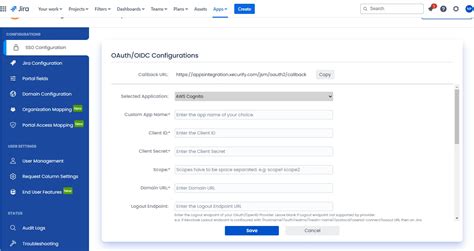 SSO Per I Clienti JSM Che Utilizzano AWS Cognito Come Provider OAuth