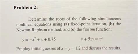solved problem 2 determine the roots of the following