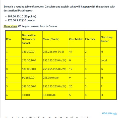 solved below is a routing table of a router calculate