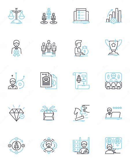 Agile Methodology Linear Icons Set Scrum Sprint Agile Kanban Lean Iterative Incremental