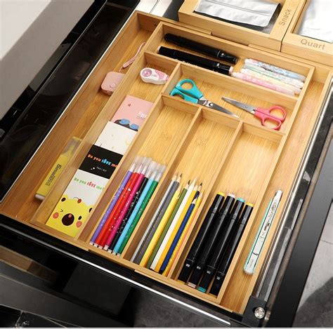 Купити Лоток органайзер розсувний для столових приборів з бамбука 7899 Ціна 700 грн Wemart