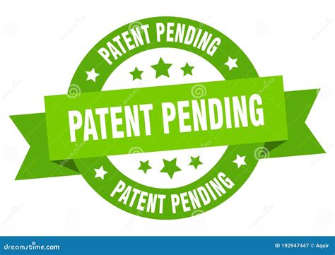 Patent Pending Round Ribbon Isolated Label Patent Pending Sign Stock