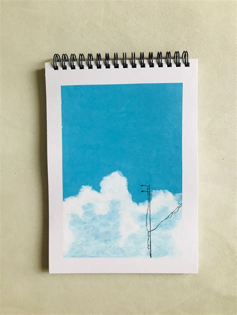 오일파스텔 초보 파란 하늘 그리기