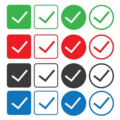 Premium Vector Vector Check Mark Symbols In Flat Styles