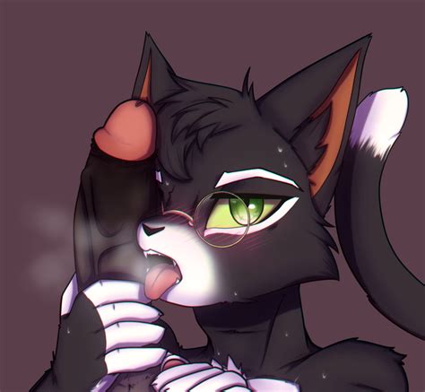Rule 34 Anthro Black Body Black Fur Blush Bodily Fluids Domestic Cat