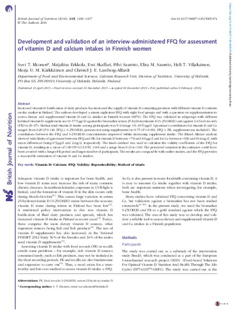 pdf development and validation of an interview administered ffq for