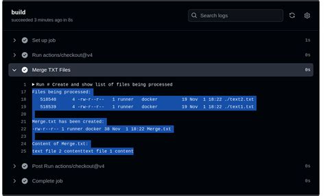 Github Actions Merge Several Text Files Into One Text File Stack