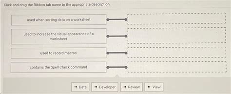 solved click and drag the ribbon tab name to the appropriate