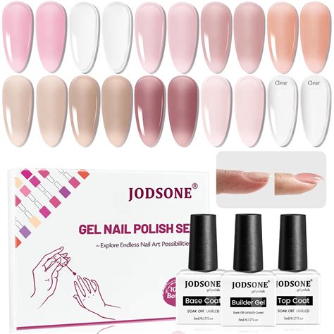 Jodsone 10 Colors Builder Nail Gel Polish Set With Base