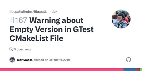 warning about empty version in gtest cmakelist file · issue 167