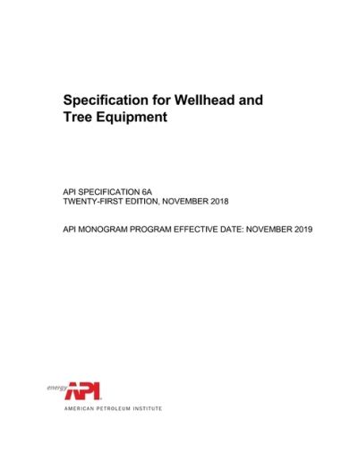 API 6A 21st Edition 2018