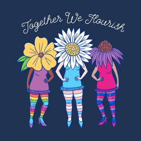 Together We Flourish Lgbtq Pride Ally Design Trans Bisexual Rainbow
