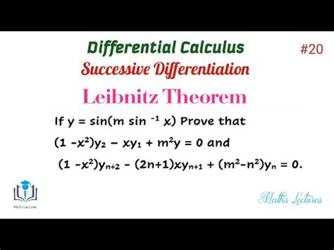 If y = sin(msin^-1 x) Prove that (1-x2)y2 -xy1+m2y =0 and (1-x2)yn+2 -(2n+1)xyn+1 + (m2-n2)yn=0 ...