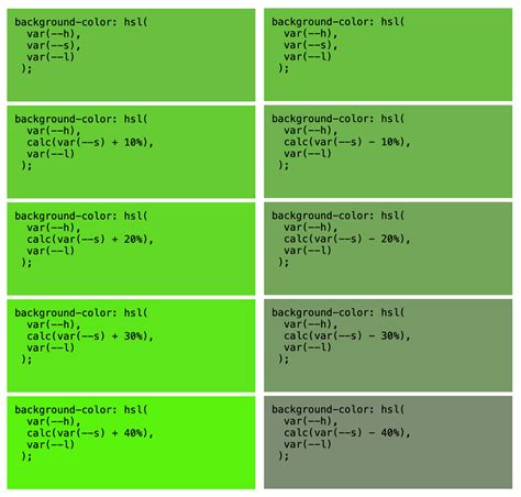Sass Color Functions In Css Jim Nielsens Weblog Css Sass Cool Names