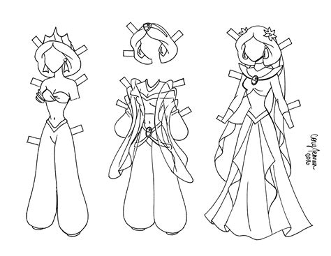 Paper Dolls Princess Printable Coloring Doll Print Marisole Disney
