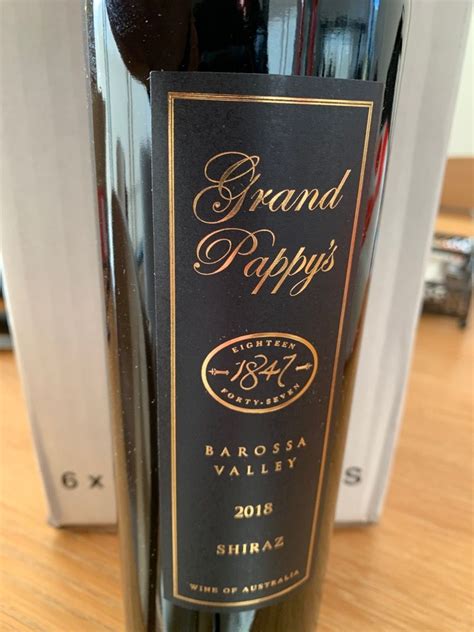 2018 Eighteen Forty Seven Winery Shiraz Grand Pappy's, Australia, South ...