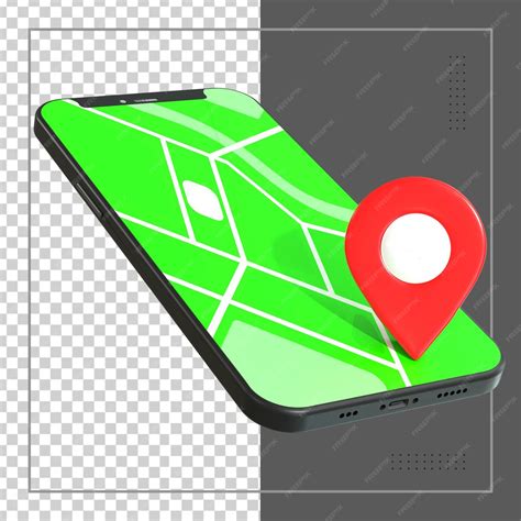 Premium Psd 3d Rendering Location With Mobile Map Gps Tracker