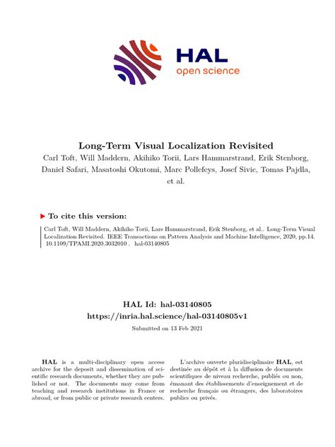 5 Long Term Visual Localization Revisited Pdf Databases Artificial Intelligence