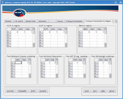 Transport Parameter Per Regions Input For The Rz Egsnrc User Codes Download Scientific Diagram