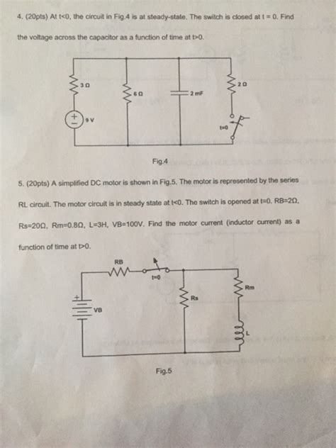 Solved 4 20pts At Too The Circuit In Fig 4 Is At Chegg Com