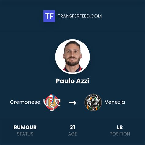 Paulo Azzi Transfer From Cremonese To Venezia Transferfeed