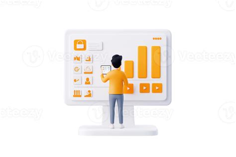 a person interacts with a large computer monitor displaying various