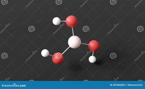 Boric Acid Molecule Molecular Structure Orthoboric Acid Ball And Stick 3d Model Structural
