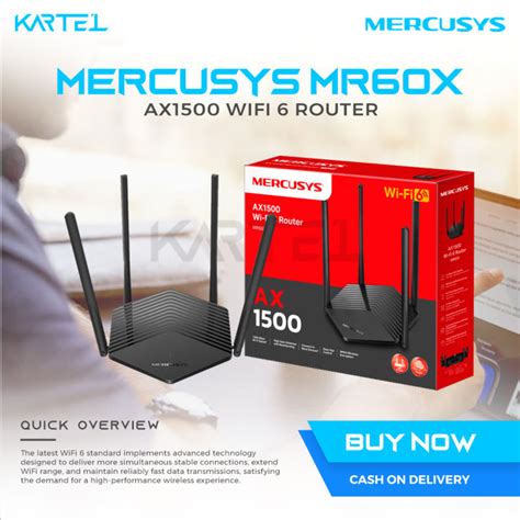 Mercusys Mr60x Ax1500 Wifi 6 Router 4 Network Component Router