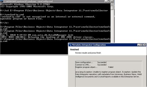 Metadata Integrator Install Error Metadata Reports Businessobjects