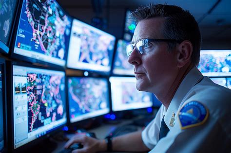 premium photo a security personnel attentively monitors multiple