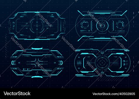 Hud Aim Control Frame Interface Target Screen Vector Image