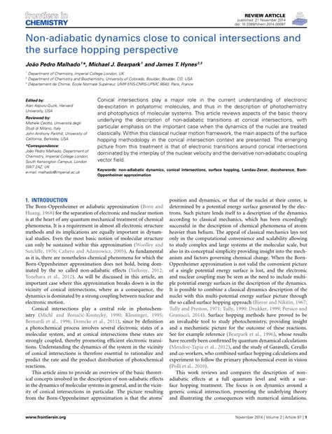 pdf non adiabatic dynamics close to conical intersections and the