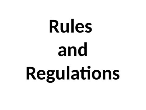 Rules And Regulations Assembly Teaching Resources