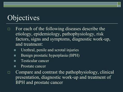 Bph Prostate Cancer Testicular Cancer Pptx