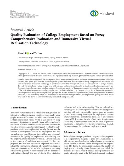 pdf quality evaluation of college employment based on fuzzy