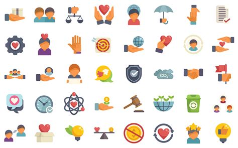 Core Values Icon Set Embracing Ethics Sustainability And Social Responsibility 50489958