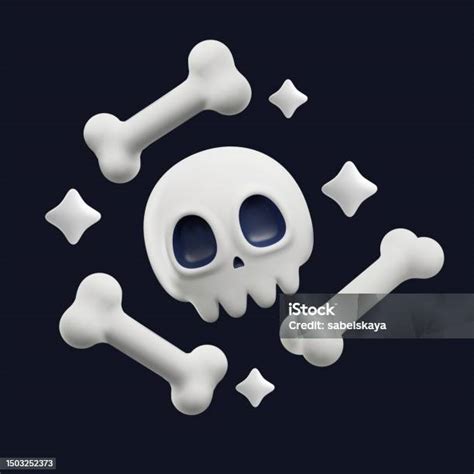 할로윈 3d 사실적인 벡터 일러스트레이션을 위한 두개골과 뼈 괴물이 분리되어 있습니다 3차원 형태에 대한 스톡 벡터 아트 및 기타 이미지 3차원 형태 두개골 독극물
