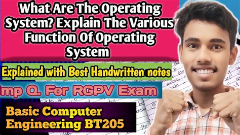 Operating System And Its Various Function Rgpv Exam Basic Computer Engineering Bt205