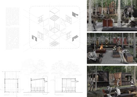 Architecture Project Charred Wooden Shingles And Timber Frame Structures In A Multifunctional