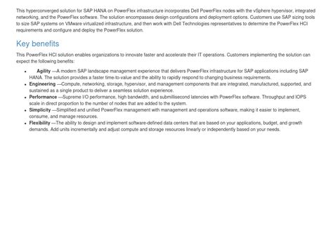 Solution Overview Sap Hana Deployments On Dell Powerflex