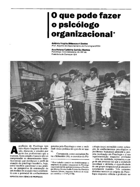 O Que Pode Fazer Um Psicologo Organizacional Pdf Psicologia Gestão De Recursos Humanos